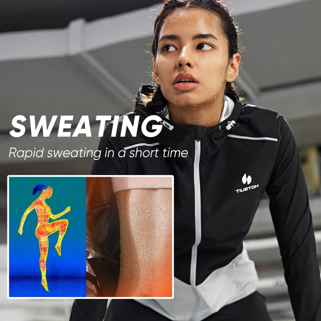SAUNA SUIT FOR Women Weight Loss Compression Workout Stretchy Sweat ...