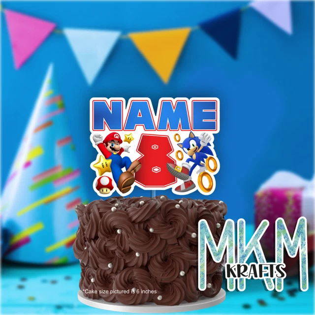 SONIC & SUPER Mario cake Topper * birthday *card * FAST SERVICE £9.49 ...