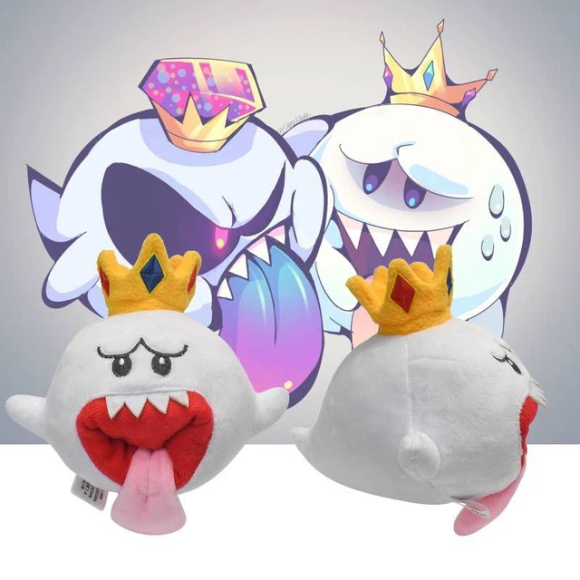 17CM KING BOO Super Mario Plush Toy Talk Shy Crown Phantom Funny ...