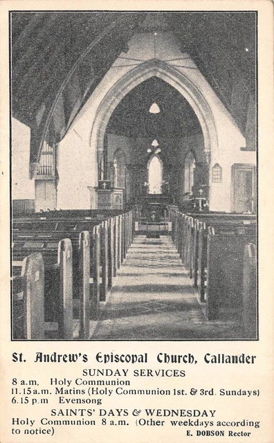 ST ANDREW'S EPISCOPAL Church Callander Sunday Service Card Scotland ...