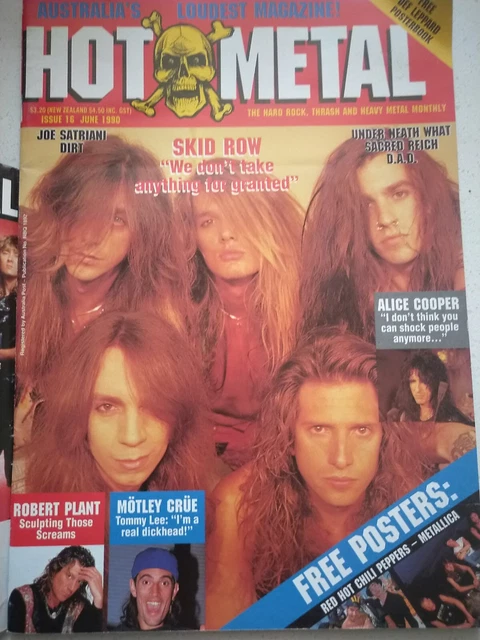 HOT METAL MAGAZINE 1990 Def Leppard~Skid Row~Alice Cooper~Motley Crue ...