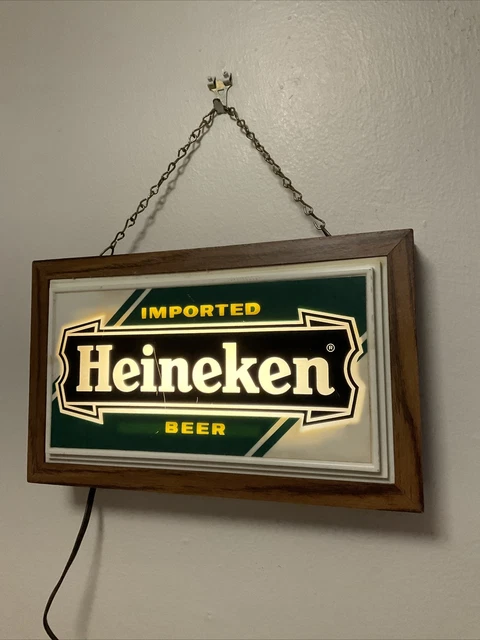 VINTAGE HEINEKEN BEER Lighted Imported Beer Bar Sign . £35.63 - PicClick UK