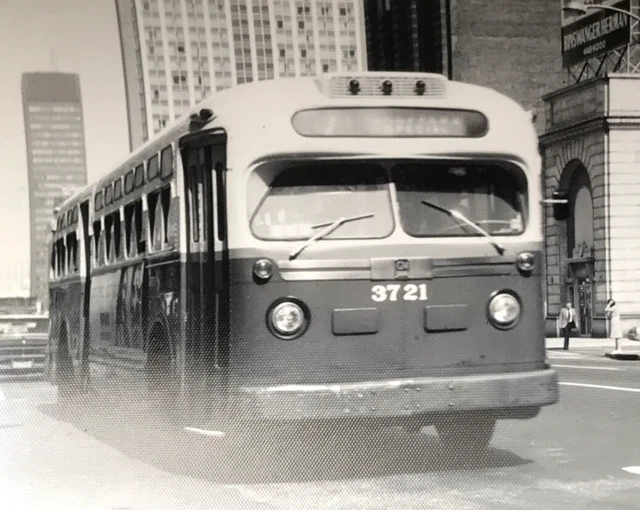 1970S SOUTHEASTERN PENNSYLVANIA SEPTA Bus #3721 Route 7 B&W Photo ...