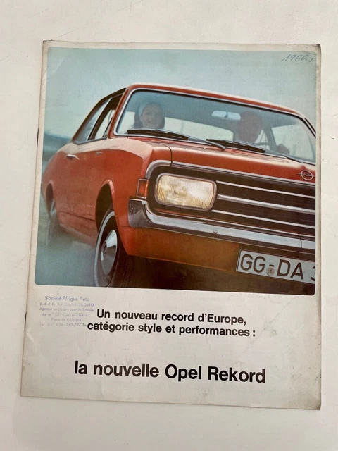 BROCHURE PUBBLICITARIA OPEL REKORD ANNI '60 ORIGINALE Vintage ...