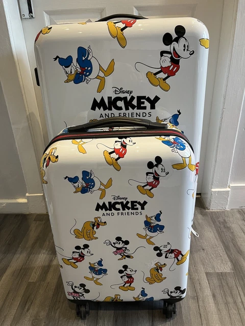2 X DISNEY MICKEY & FRIENDS WHEELED HARD SHELL TRAVEL LUGGAGE CASE ...