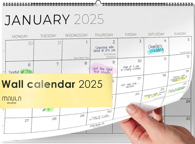 2025 CALENDAR FAMILY - Wall 2025 - Planner Minimalistic Black £10.81 ...