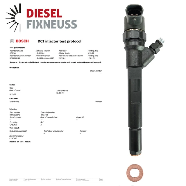 INJECTEUR BOSCH PEUGEOT Citroen 2.0 HDI Diesel 0445110076 EUR 55,41 - PicClick FR