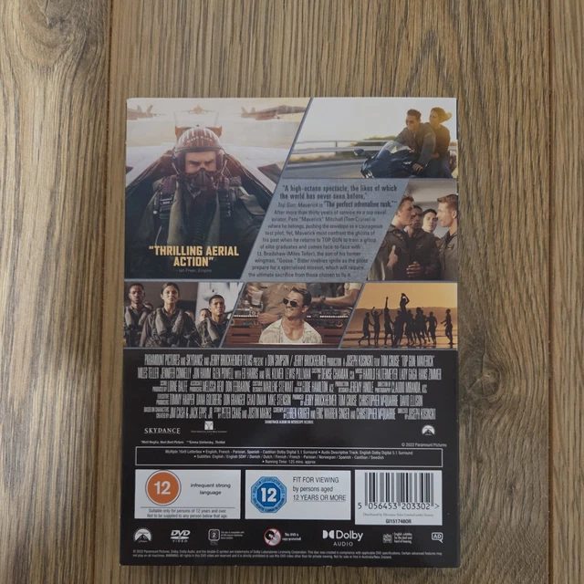 TOP GUN: MAVERICK DVD (2022) Tom Cruise, Kosinski (DIR) cert 12 Amazing ...