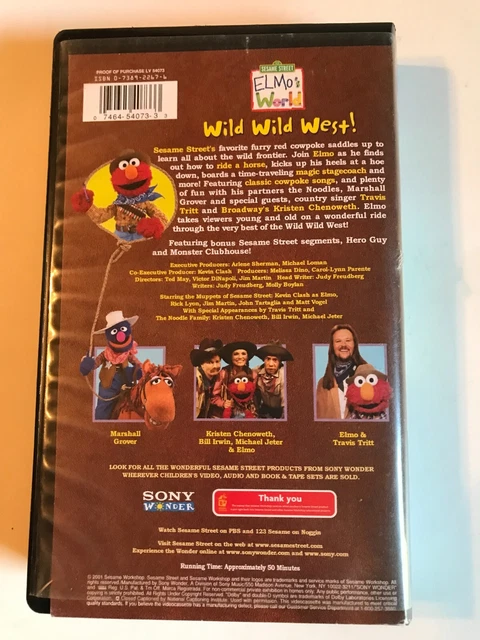 123~SESAME STREET ~ Elmo's World ~ Wild Wild West! ~ Vhs, 2001 ~ Black ...