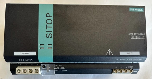 SIEMENS SITOP MODULAR Power Supply / 24V DC / 40A / 6EP1437-3BA00 £51. ...