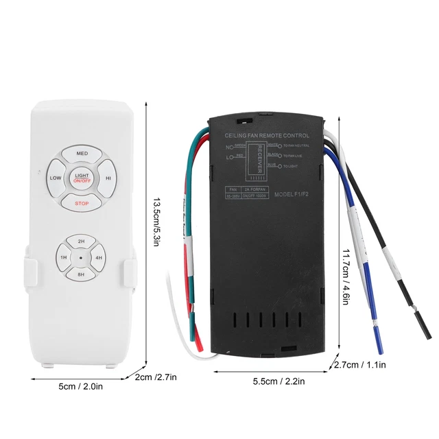 CEILING FAN REMOTE Control Kit Wireless Timing Remote Control For ...