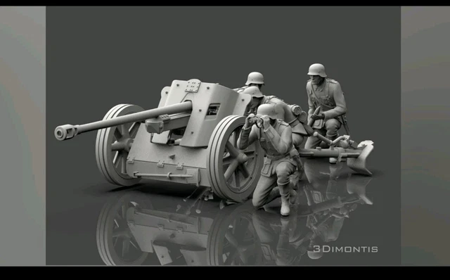 WW2 PAK 38 With Crew German Full Set Soldiers 1/16th 3d Printed £90.00 ...