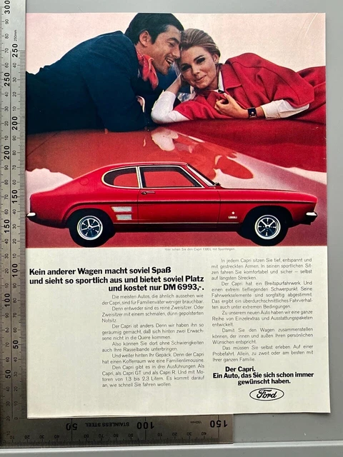 FORD CAPRI OLDTIMER Sport Coupe Original 1969 Vintage Advert Werbung ...