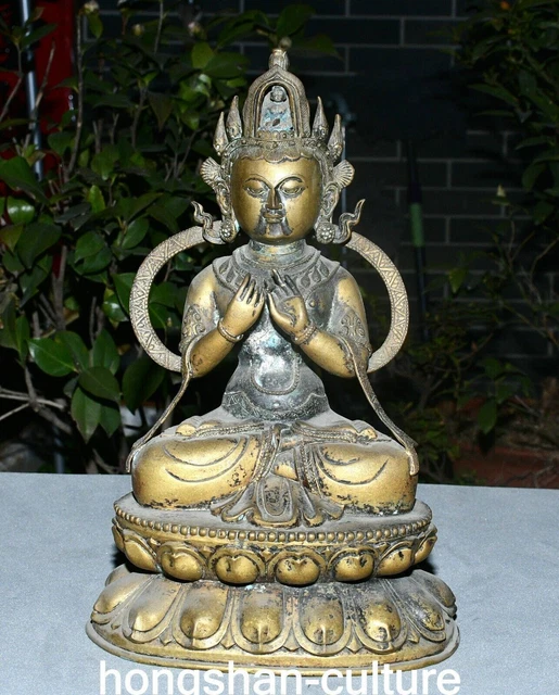 13.3 &ANCIENNE STATUE bouddhiste tibétaine de Bodhisattva kanyin en cuivre EUR 672,00 - PicClick FR