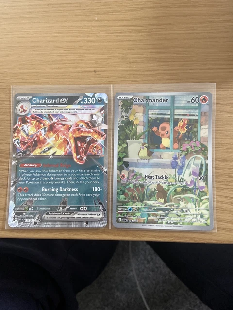 POKÉMON TCG CHARIZARD ex - Obsidian Flames 125/197 Holo + Charmander ...
