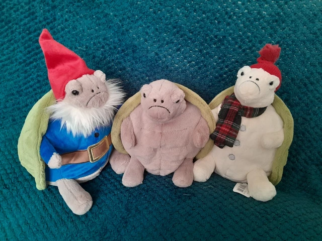 JELLYCAT TIMMY THE turtle trio , snowman, gnome , original £135.00 ...