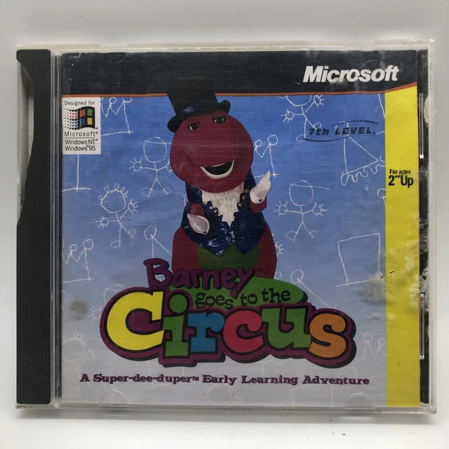 BARNEY GOES TO the Circus 1997 Microsoft Early Learning PC CD-ROM GAME ...