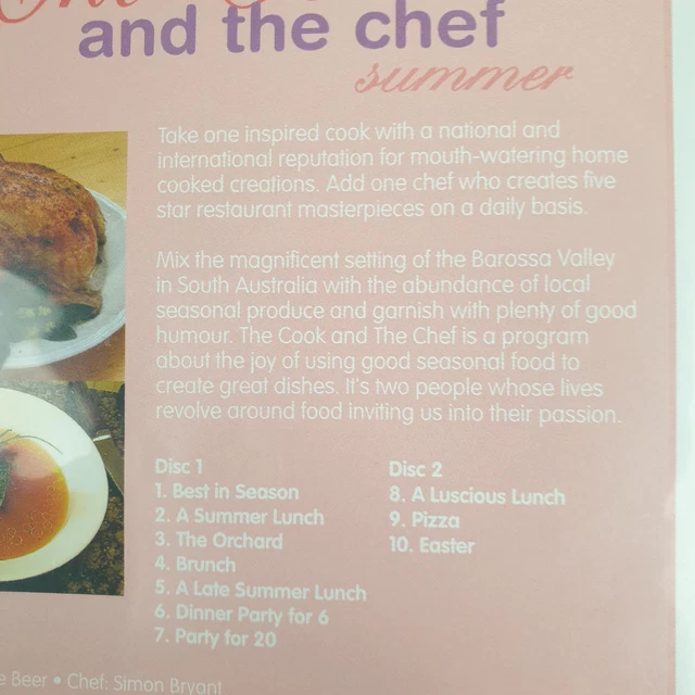 THE COOK AND The Chef - Spring & Summer DVD Bundle x 2, 2006, PAL ...