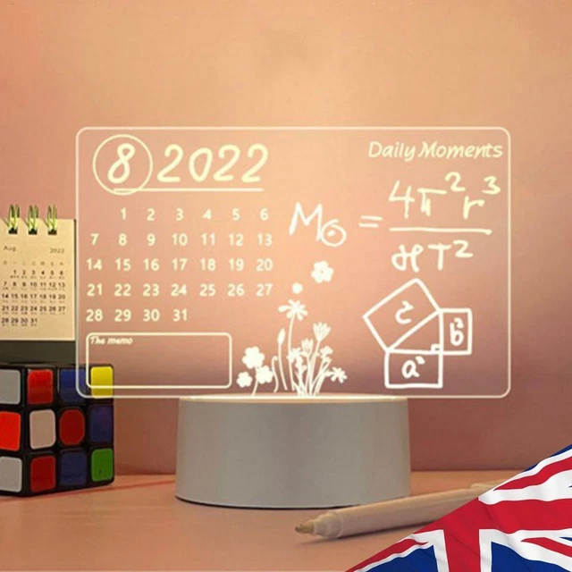 LED DESKTOP LAMP Rewritable Acrylic DIY Message Board Light for Home ...