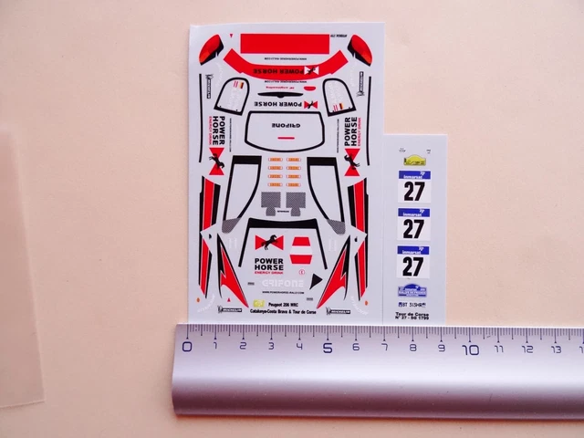 DECAL 1/43 PEUGEOT 206 WRC MORTL POWER HORSE n27 RALLY TOUR DE CORSE ...
