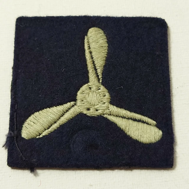BRITISH RAF Royal Air Force Rank patch three blade propeller black back ...