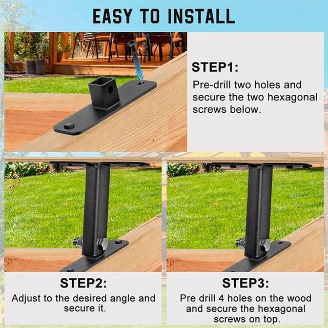 ADJUSTABLE PERGOLA ROOF Riser Beam Brackets Secure Support for Your ...