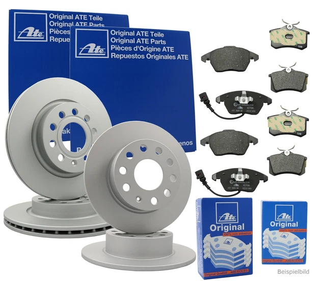 ATE BREMSENSET BREMSSCHEIBEN + Bremsbeläge vorne + hinten VW GOLF VII AUDI A3 EUR 220,96 ...