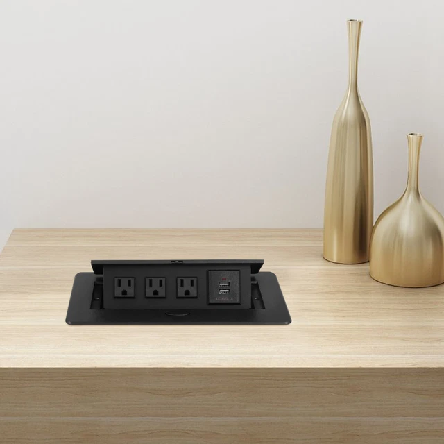 POP UP POWER Cover Box Receptacle Power Socket Pop-up w/3 AC Outlets&2 ...