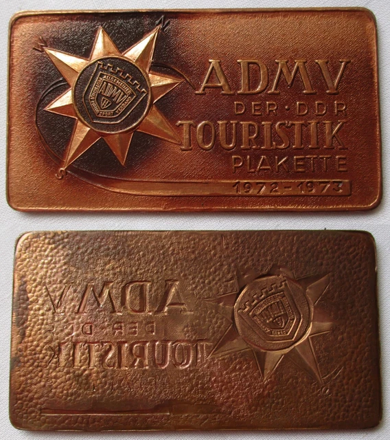 DDR PLAKETTE ADMV der DDR Touristik Plakette 1972-1973 Motorsport ...