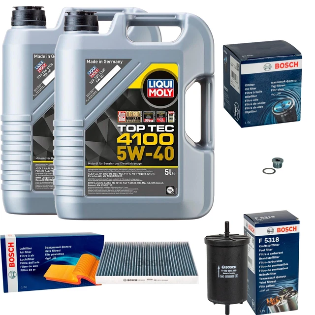 BOSCH INSPECTION SET 10 L Huile Liqui Moly Top Tec 4100 5W-40 pour Audi A4 EUR 201,69 - PicClick FR