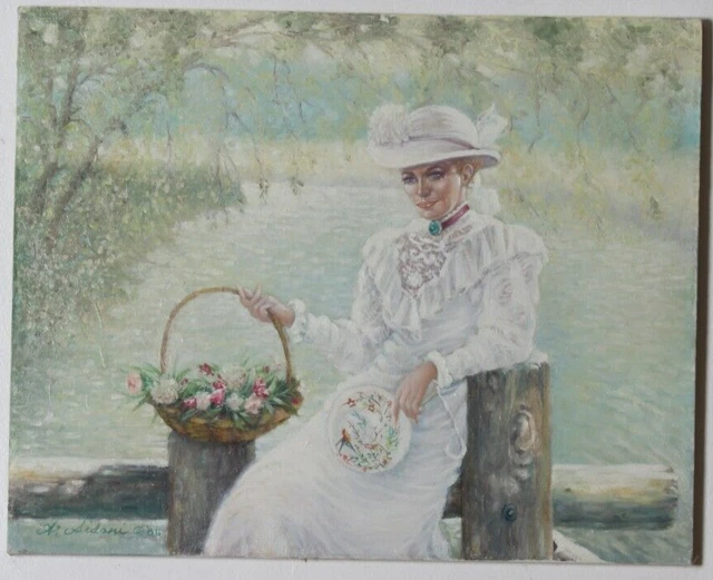 UNE VISION EN Blanc Par Anthony Sidoni 1986 Huile Sur Toile 24"x28" EUR ...