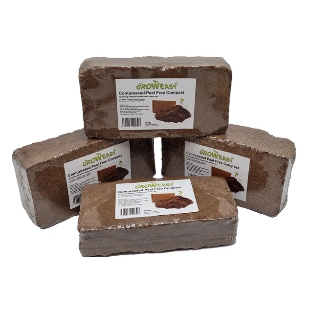 COCO COIR SOIL Peat Free Organic Growth Substrate Plant - 4 x 650 g ...