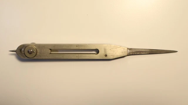 ANCIEN COMPAS DE Proportion en alliage métallique blanc et acier XIXe ...