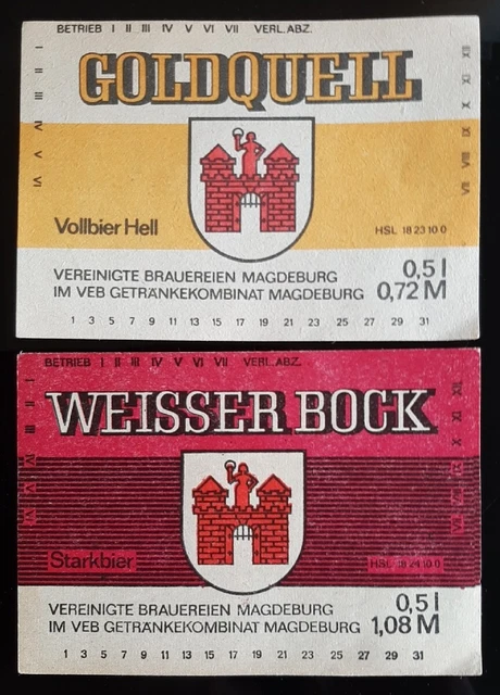 BIERETIKETTEN, DDR, MAGDEBURG, Hell und Bock EUR 1,00 - PicClick DE