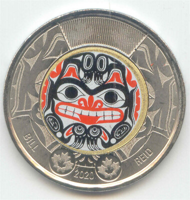 CANADA 2020 COLOUR Toonie Artist Bill Reid Two Dollar Canadian $2 UNC ...