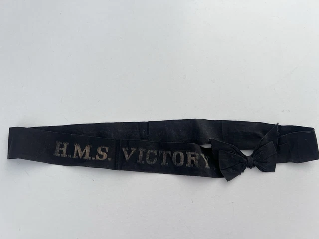 ROYAL NAVY SAILOR’S Cap Tally HMS Victory Original £37.08 - PicClick UK