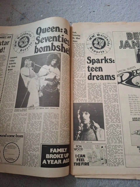 QUEEN MELODY MAKER FRONT COVER MAGAZINE 1974 Thin Lizzy Sweet Purple ...
