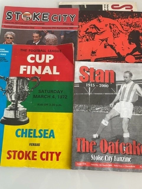 5 STOKE CITY Football Programmes - Cup Final 1972 - Stanley Matthews ...