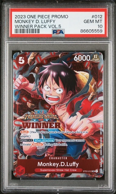PSA 10 ONE Piece Monkey D. Luffy ST01-012 Pack Gagnant Vol. 5 Promo EUR 19,58 - PicClick FR