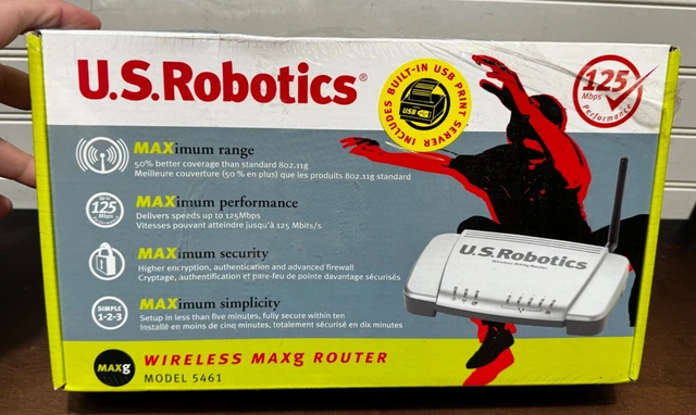 US ROBOTICS WIRELESS Maxg Router w/print server Model 5451 - WiFi New ...