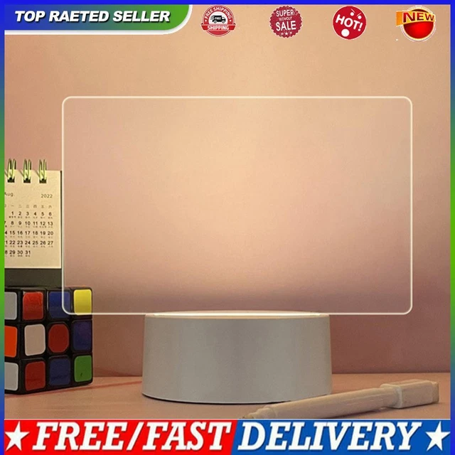 LED DESKTOP LAMP Rewritable Acrylic DIY Message Board Light for Home ...