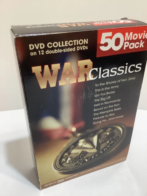 WAR CLASSICS 50 Movie Pack Collection DVD 12 Discs Box Set Good ...