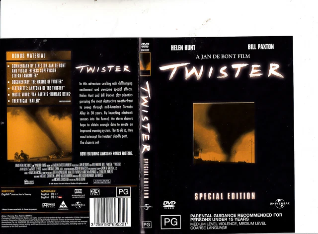 TWISTER-1996-HELEN HUNT-SPECIAL EDITION- Movie-DVD $19.95 - PicClick AU