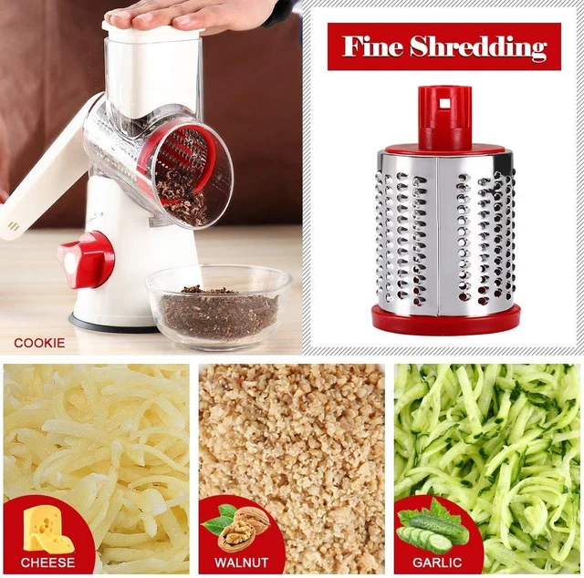 OUROKHOME CHEESE GRATER Vegetable Slicer Rotary Round Drum Grater ...