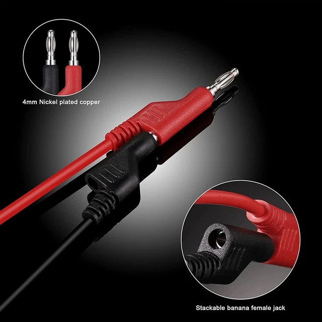 AFFIDABILE PER SET cavi di prova multimetro 4 mm cavo spina banana 2 pz ...