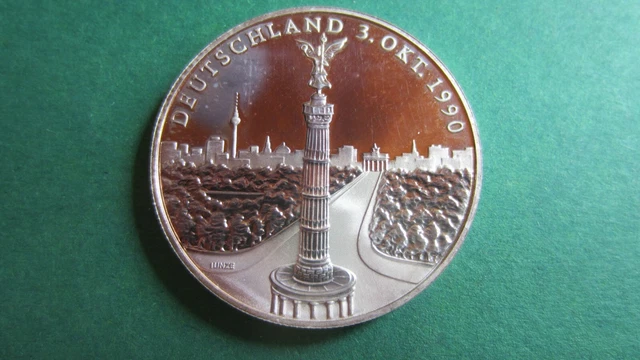 MÉDAILLE ARGENT RFA 1 Once 3. Octobre 1990 IN Pp Ouvert (6973) EUR 32 ...