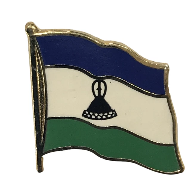 LESOTHO NATIONAL FLAG 3/4 Gold Plated Courtesy Enamel Pin Badge EUR 6 ...