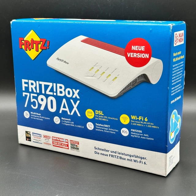 AVM FRITZ!BOX 7590 AX V2, Highspeed Wi-Fi 6, WLAN Mesh Router (20002976) EUR 189,99 - PicClick DE
