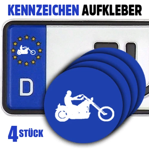 CHOPPER MOTORRAD BIKER Rocker Kennzeichen-Vinyl-Aufkleber 4Stück für EU ...