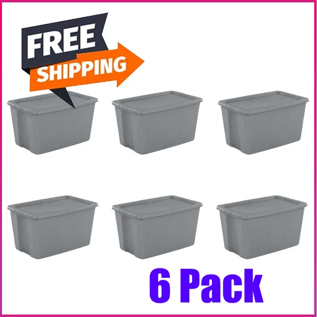 STACKABLE STORAGE CONTAINERS Box Lid 30 Gallon Plastic Tote Bin ...